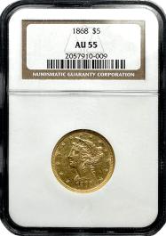 1868-P | $5 Liberty Gold | US Coins | Austin Coins
